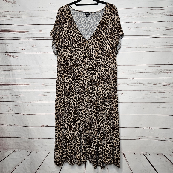 torrid | Dresses | Torrid Leopard Print Button Front Midi Dress | Poshmark